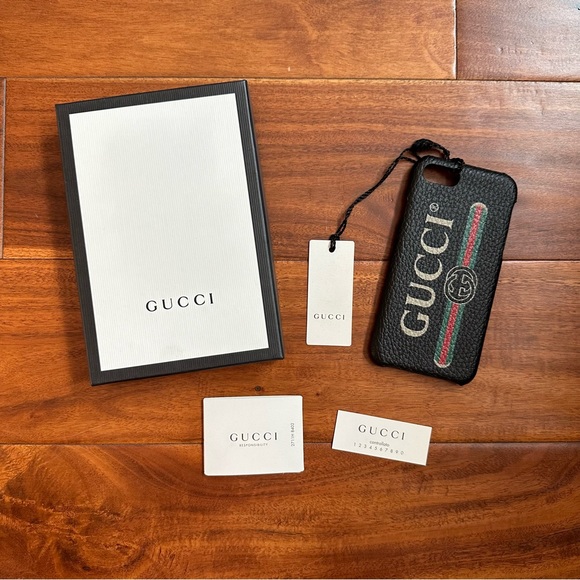 Gucci | Accessories | Gucci Black Leather Iphone Case Woriginal Gucci ...